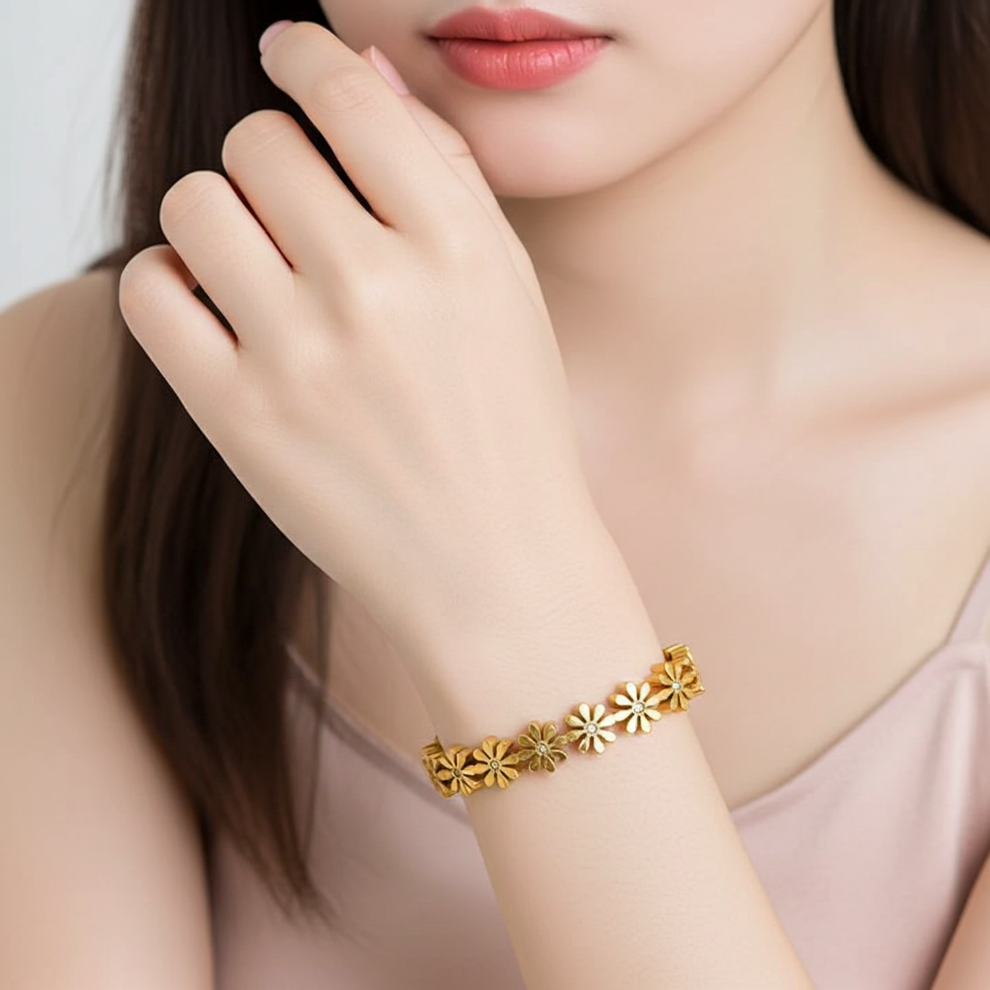 Ultra fine daisy dream bangle – Mystjuels