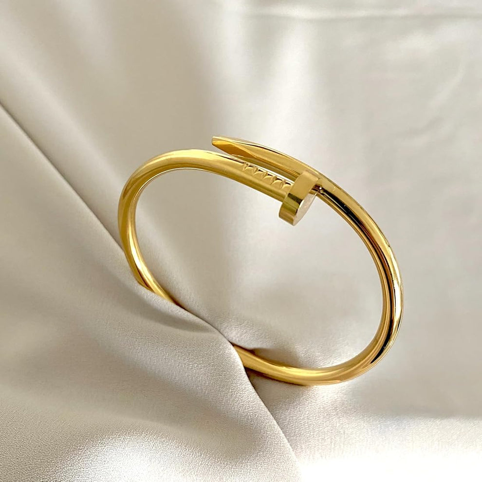 Ultra-fine Nail Kada gold plated necklace – Mystjuels